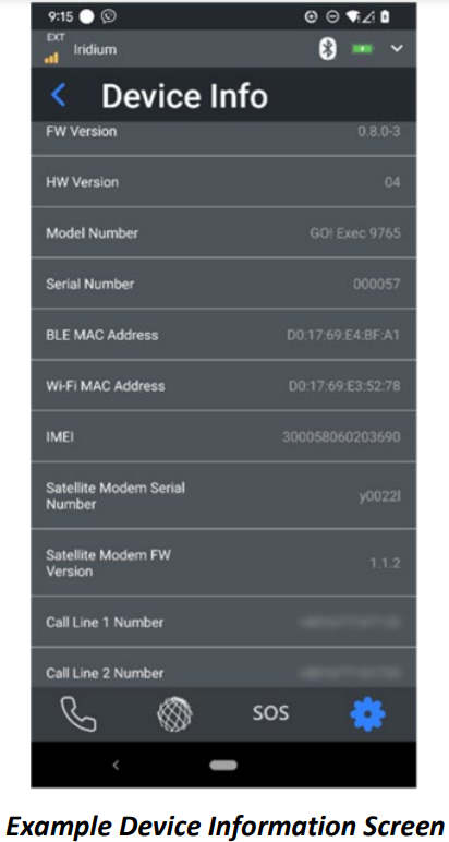 Iridium GO! exec - Device Information – Roadpost